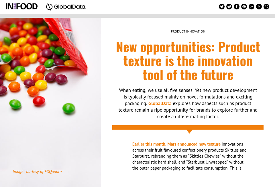 New opportunities: Product texture is the innovation tool of the future ...