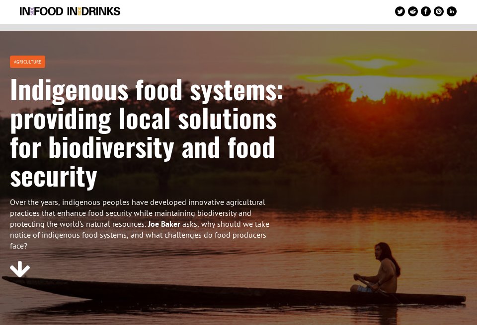 Indigenous food systems: providing local solutions for biodiversity and ...