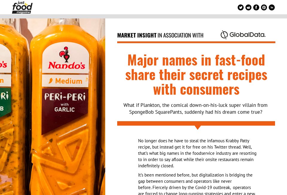 Major names in fast-food share their secret recipes with consumers ...