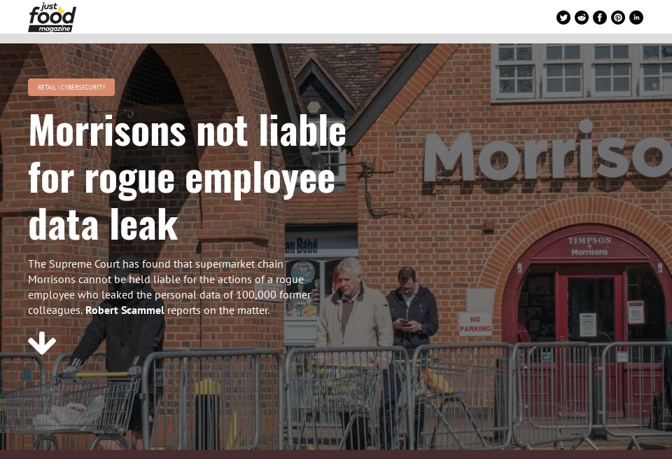 Morrisons not liable for rogue employee data leak - just-food magazine ...