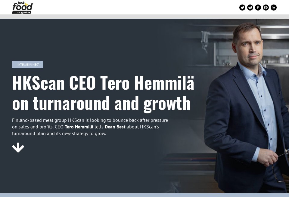 HKScan CEO Tero Hemmilä on turnaround and growth - just-food magazine ...