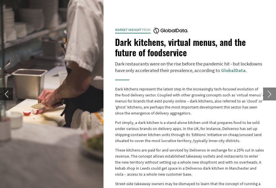 Dark kitchens, virtual menus, and the future of foodservice - just-food magazine | Issue 41 ...