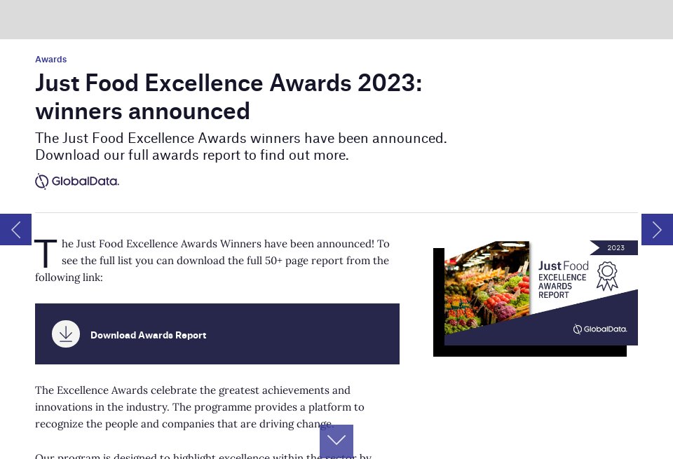 Awards - Just Food | Issue 54 | December 2023