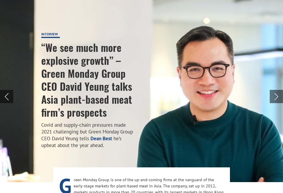 Green Monday CEO David Yeung talks Asia alt-meat firm’s prospects ...