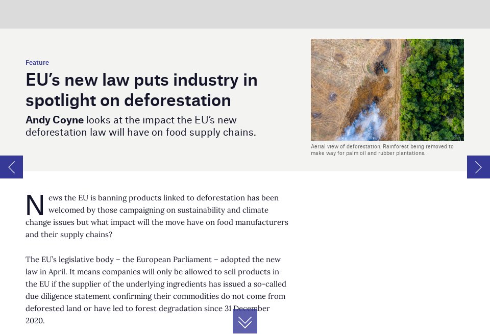 EU puts industry in spotlight on deforestation - Just Food | Issue 52 ...