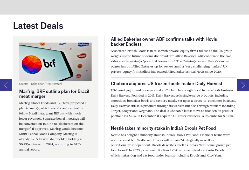 Latest Deals - Just Food | Issue 60 | June 2025