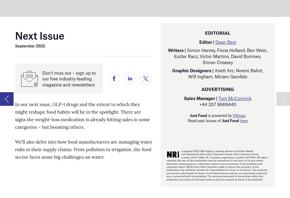 Next issue - Just Food | Issue 60 | June 2025