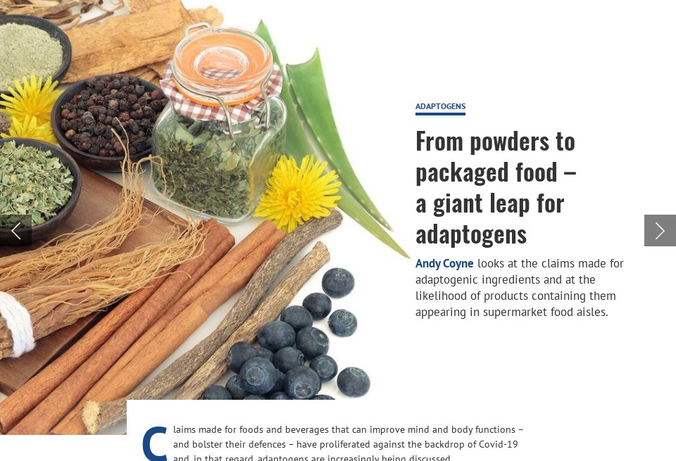 From powders to packaged food – a giant leap for adaptogens - Just Food ...